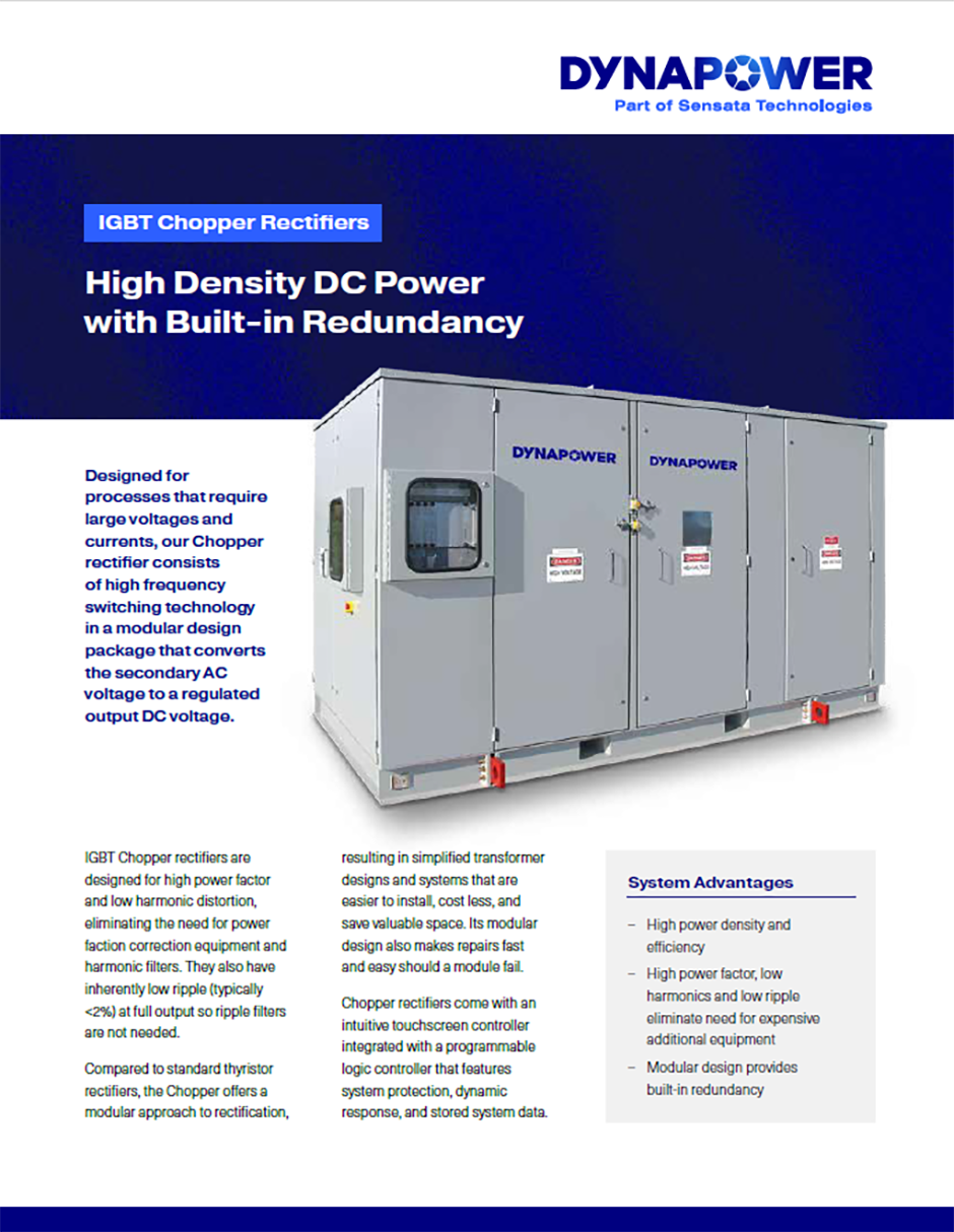 Data Sheet: IGBT Chopper Rectifiers - Dynapower