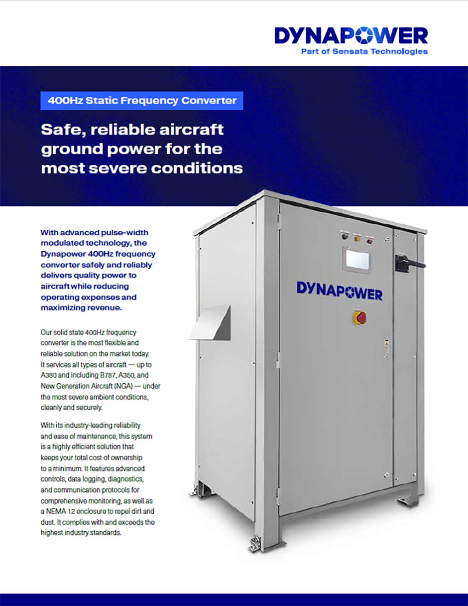 Data Sheet: 400Hz Static Frequency Converter - Dynapower