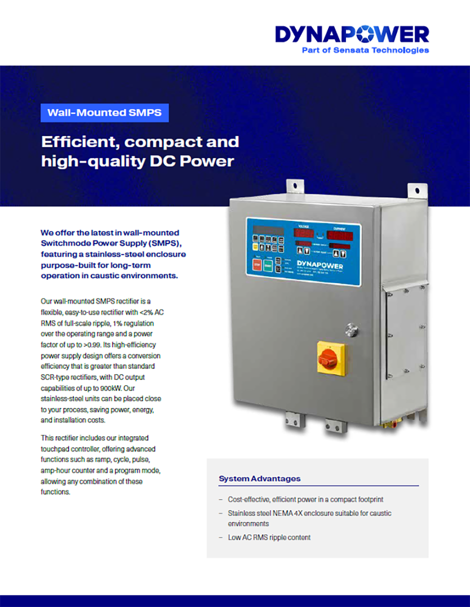 Data Sheet: Wall-Mounted SMPS - Dynapower